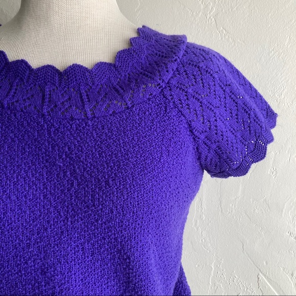 Vintage | Tops | Vintage Purple Knit Top | Poshmark